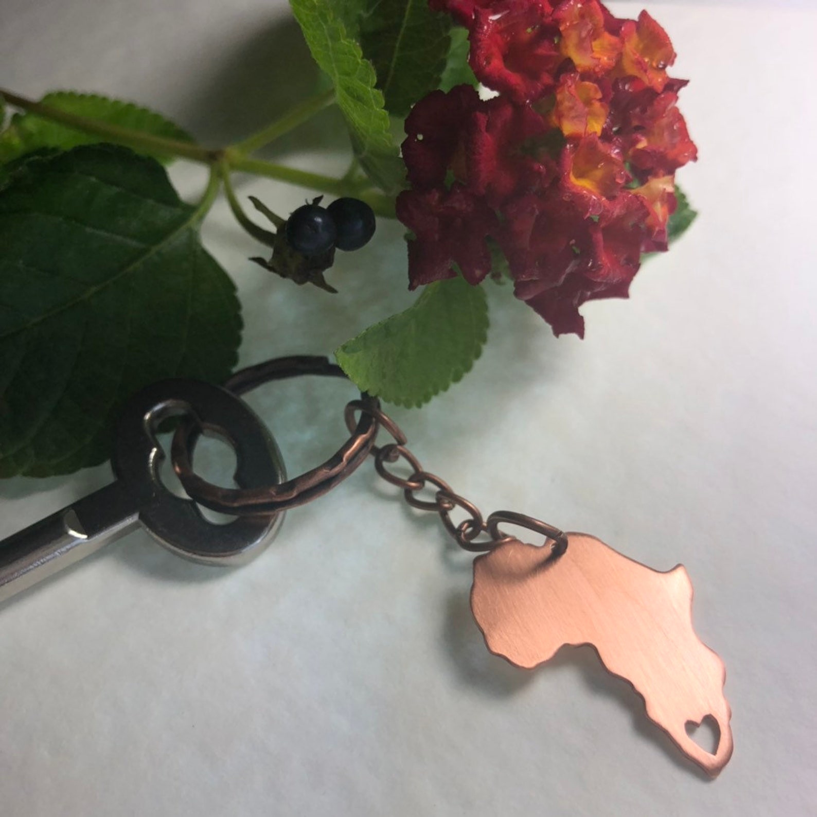 Africa Map Keychain Copper Africa Keychain Father Gift | Etsy