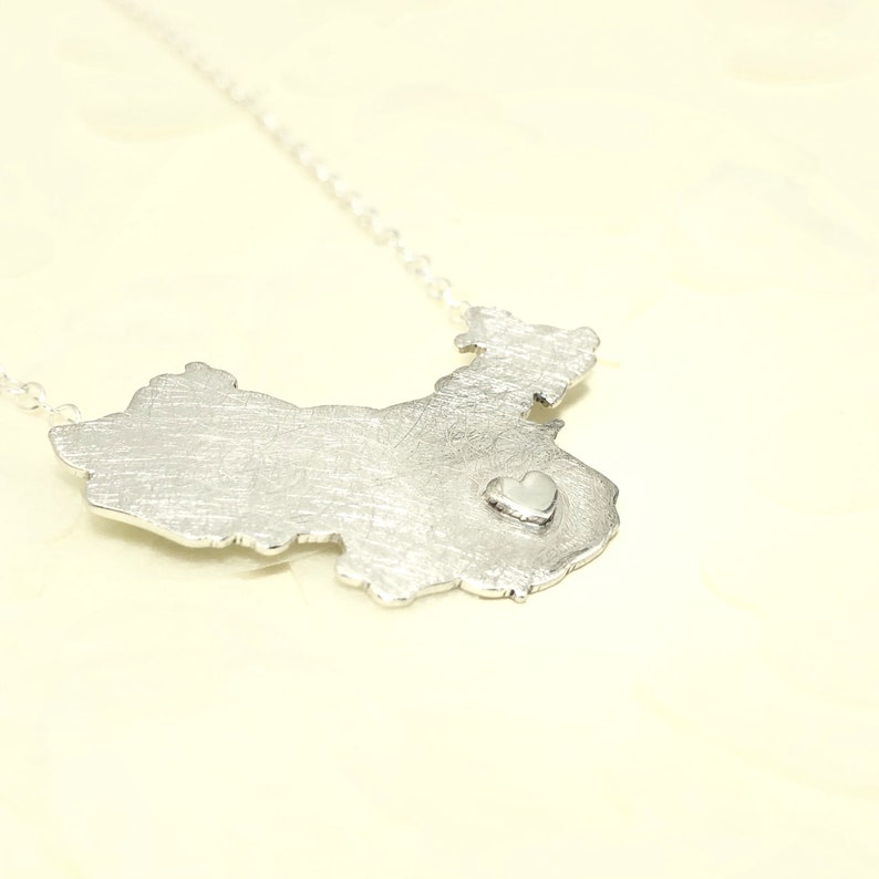 China Map Necklace With Heart Silver China Map Pendant China | Etsy