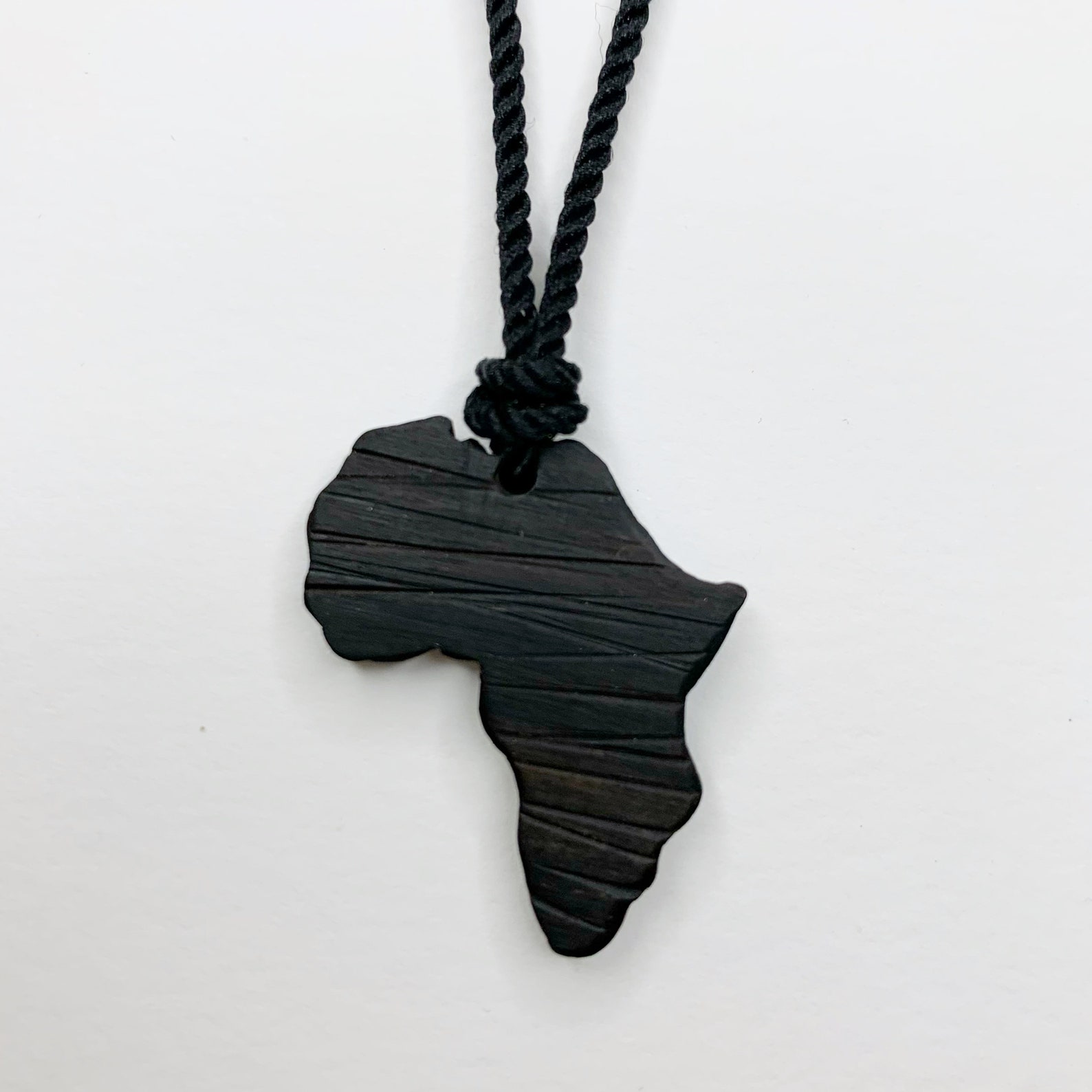 Africa Map Necklace Wood Ebony Map Pendant Africa - Etsy