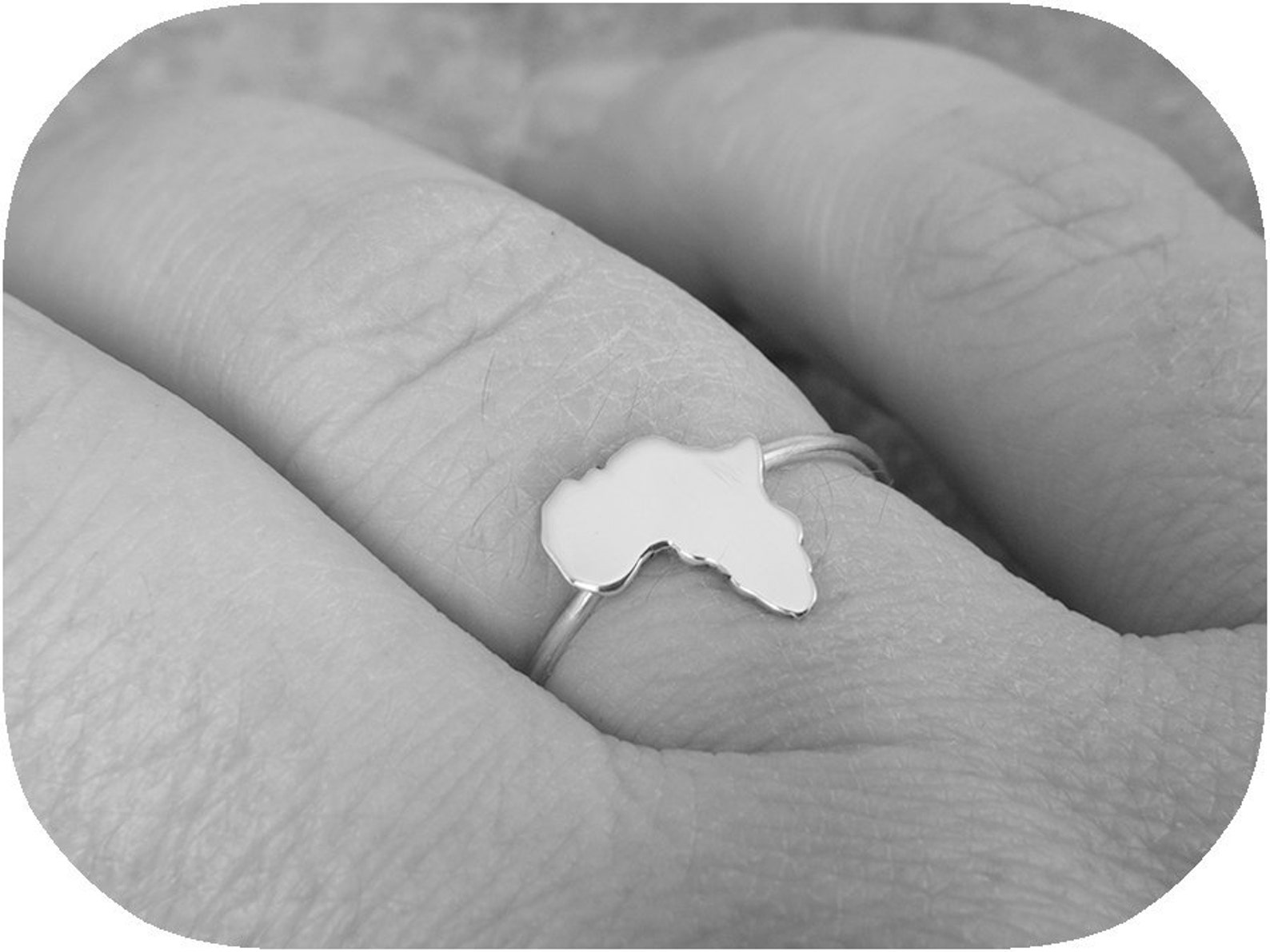 Africa Ring Map Silver Africa Map Silver Africa Ring for | Etsy