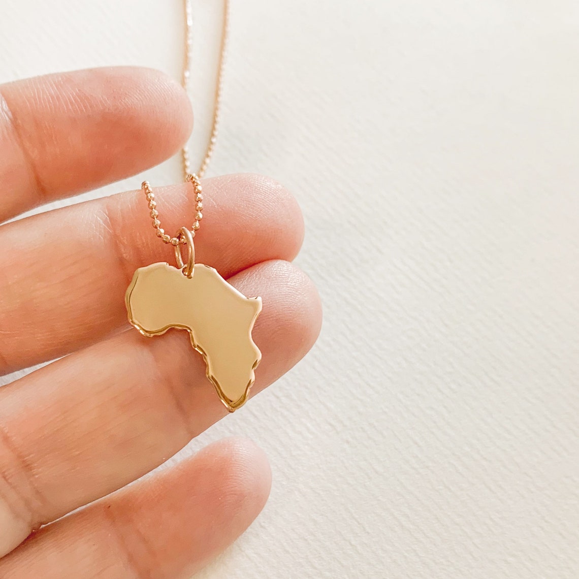 Rose Gold Africa Pendant Rose Gold Africa Necklace Pink Gold - Etsy