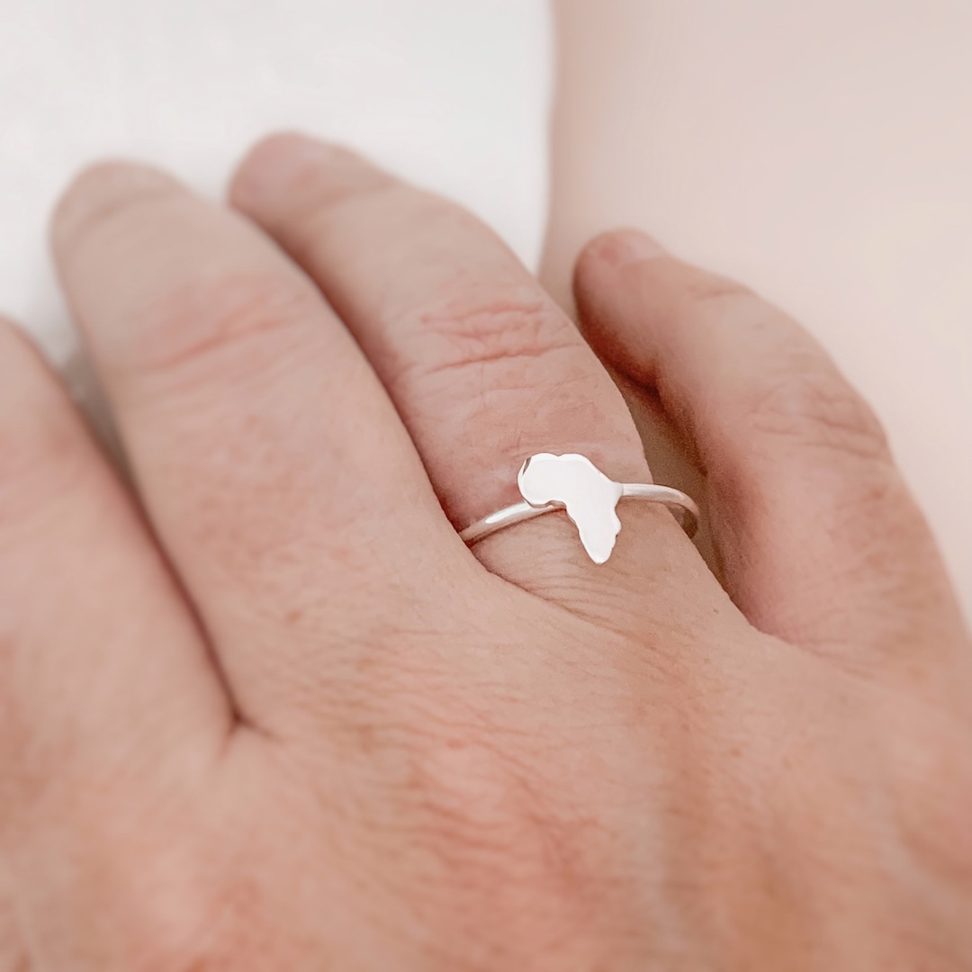Africa Ring Map , Silver Africa Map, Silver Africa Ring for Women ...