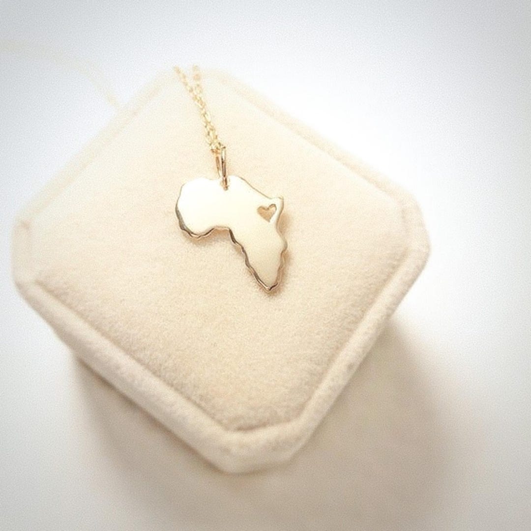 18k Gold Plated Africa Map Necklace – Personalized Sterling Silver ...