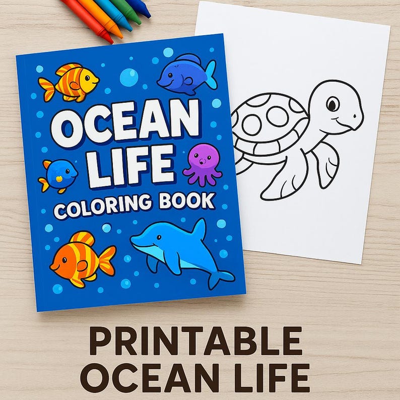 Printable Ocean Life Coloring Book for Kids – 31 Fun Sea Animal Pages ...