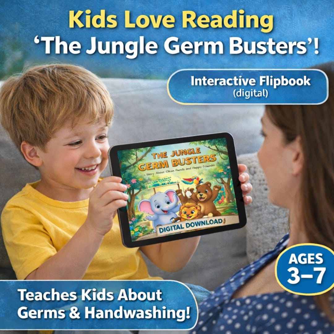 The Jungle Germ Busters-kid Handwashing Story Book- Digital Download- A ...