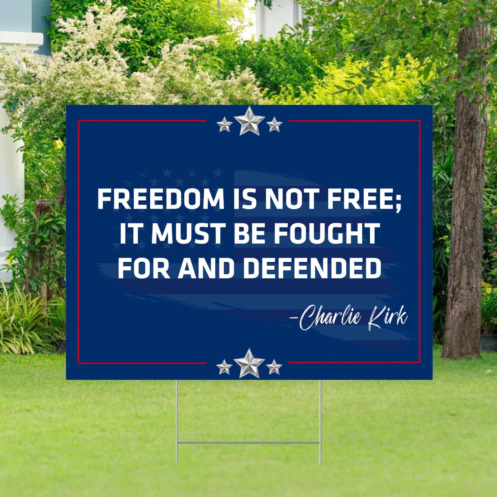Charlie Kirk Yard Sign: Charlie Kirk Assasins, Justice for Charlie Kirk ...