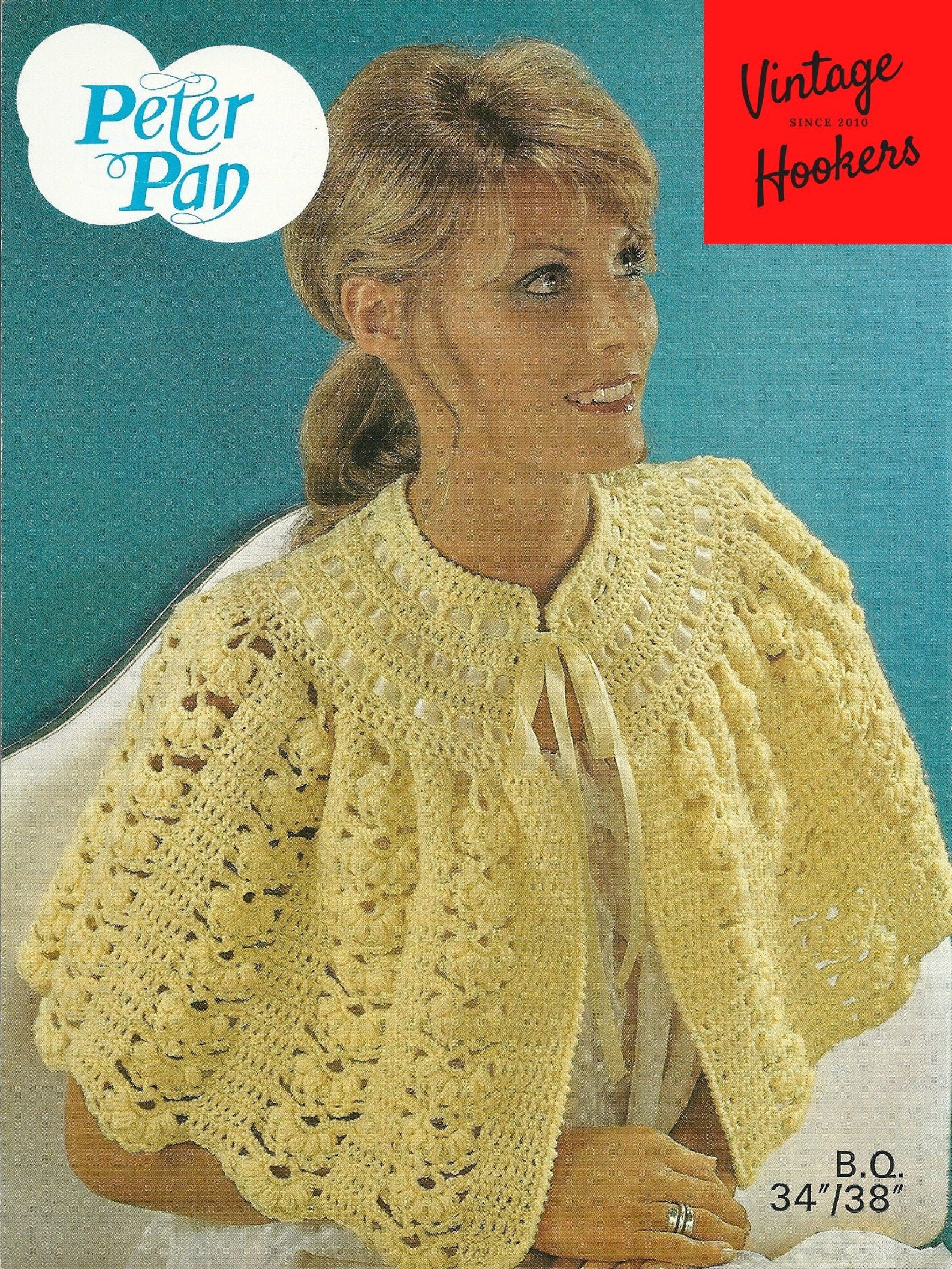 Crochet Bed Jacket Delicate Ribbon Detail on Cape Vintage Pattern ...