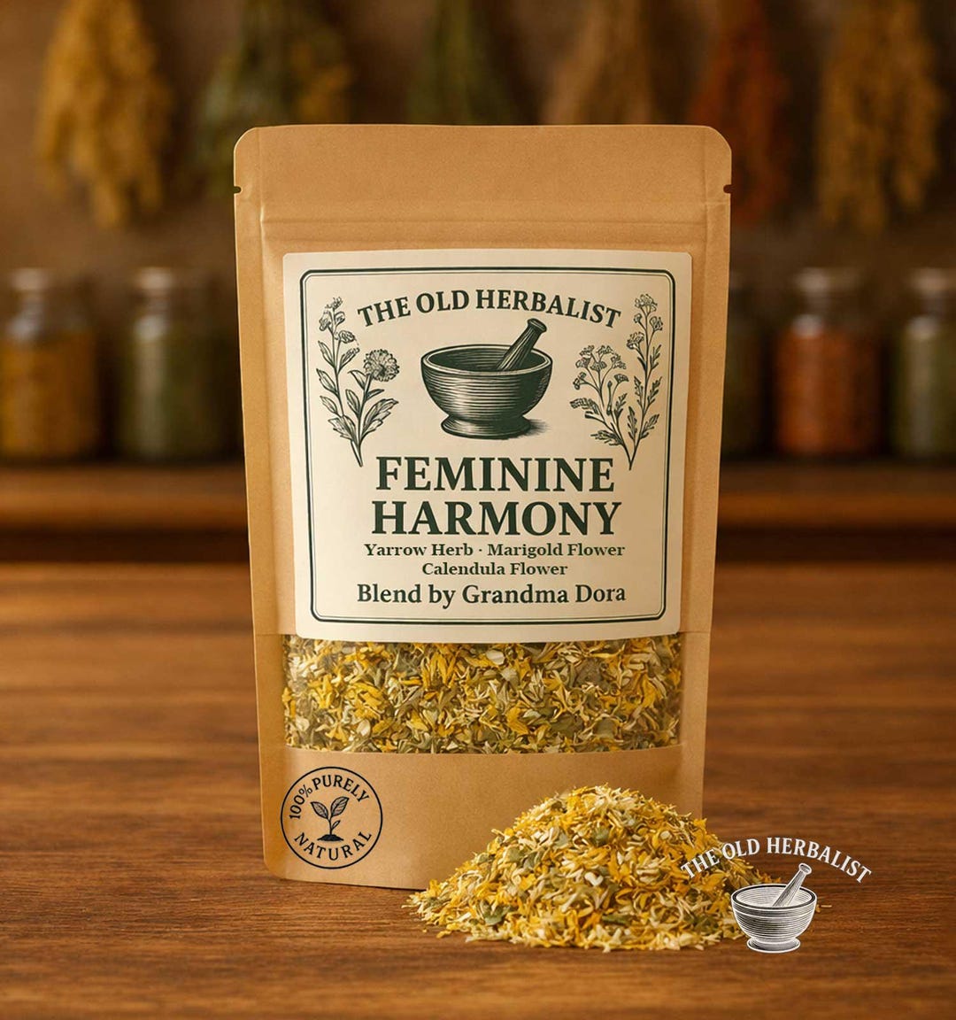 Mistura de Chá de Ervas | Harmonia Feminina | Mix de Folhas Soltas ...