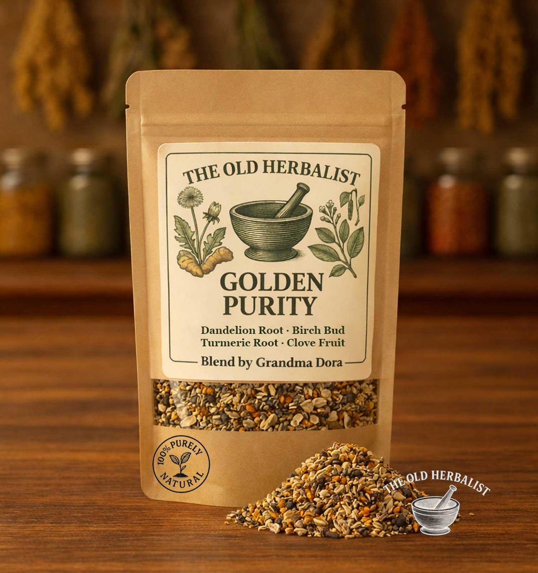 Mistura de Chá de Ervas | Pureza Dourada | Mix de Folhas Soltas - Etsy ...