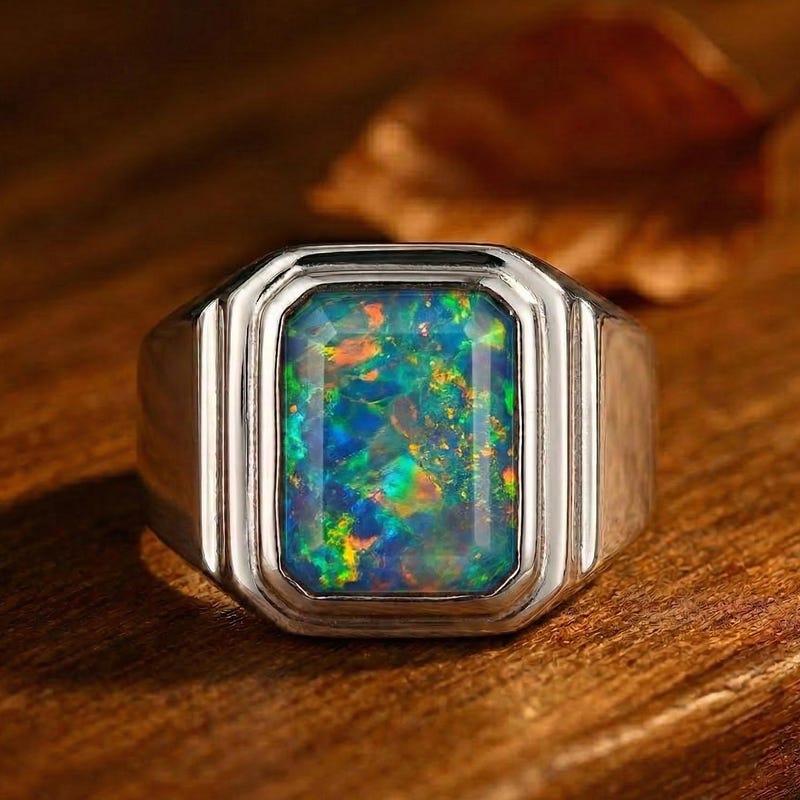 925 Silver Opal Rings - Etsy