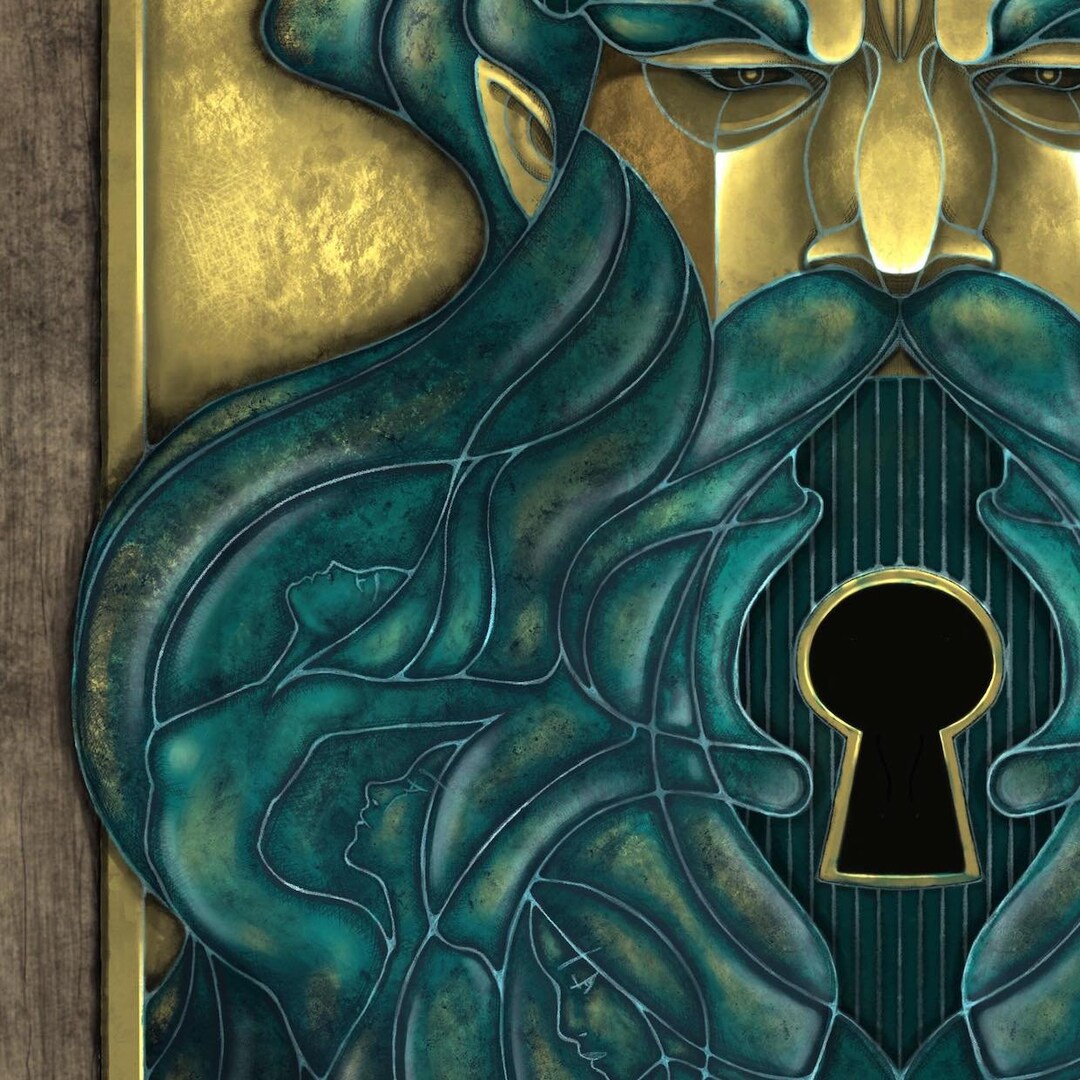 Fine Art Print A4, Illustration of Bluebeard, Fancy Lock Drawing, 100% ...