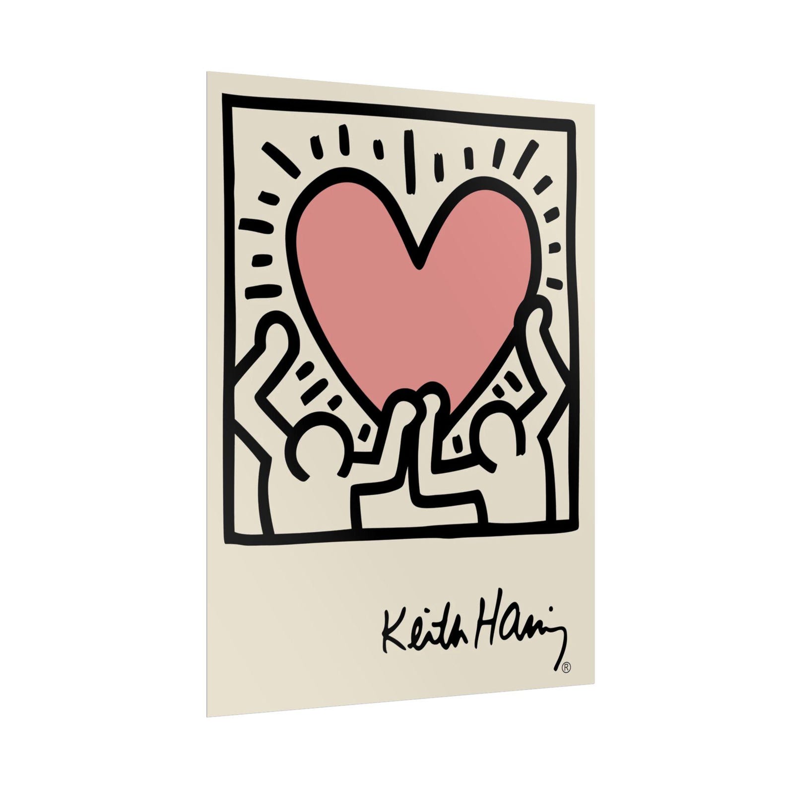 Keith Haring Love Heart Poster Print, Wall Art for Bedroom, Living Room ...