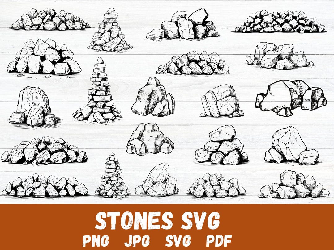 Pile of Stones Svg Bundle - Pile of Rocks Svg - Pile of Stones Svg ...