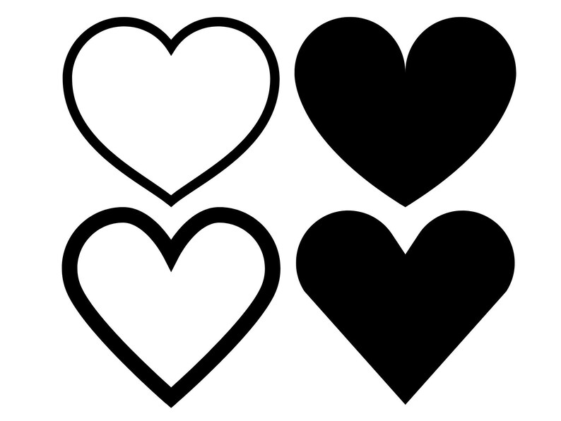 Heart Outline , Heart DIGITAL DOWNLOAD , Svg Png Pdf Jpg Instant ...