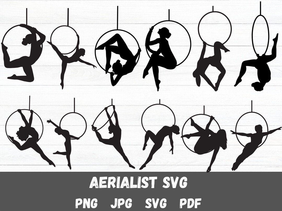 Aerialist SVG Bundle, Aerial Acrobat Svg, Aerial Hoop Ring Svg, Aerial ...