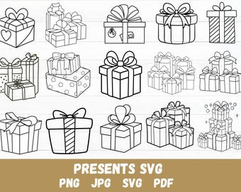 Present SVG, Gift Svg, Gift Box Svg, Ribbon SVG, Png, Svg Files for ...