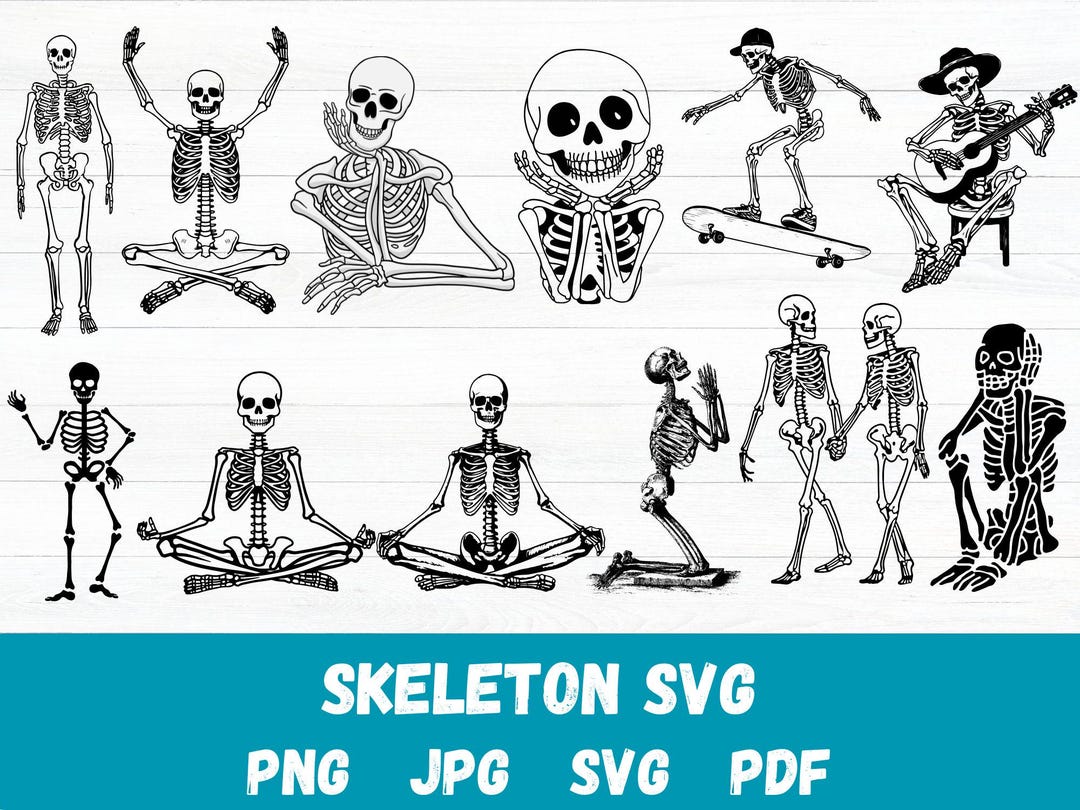 SKELETON SVG, Skeleton Svg Bundle, Skeleton Clipart, Skeleton Cut Files ...
