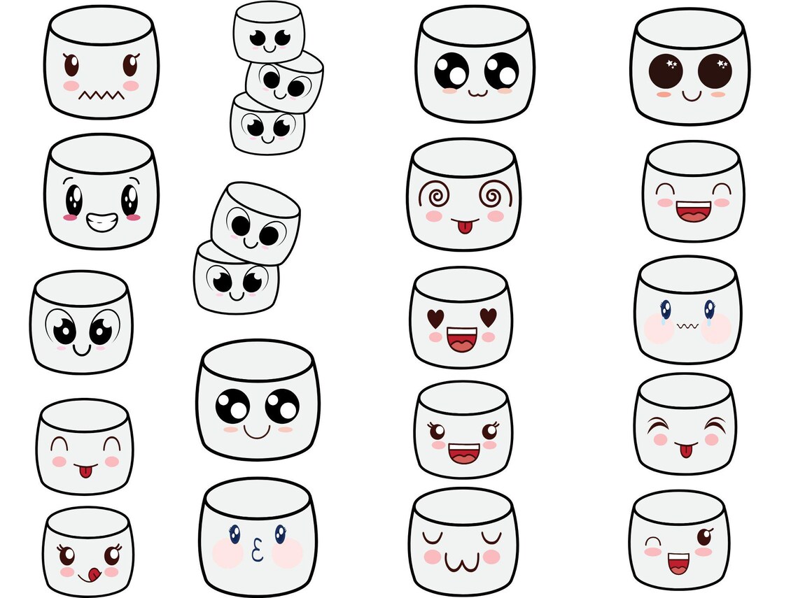 Marshmallow SVG - Smores Clipart, Smore SVG, Marshmallow Clipart, Black ...