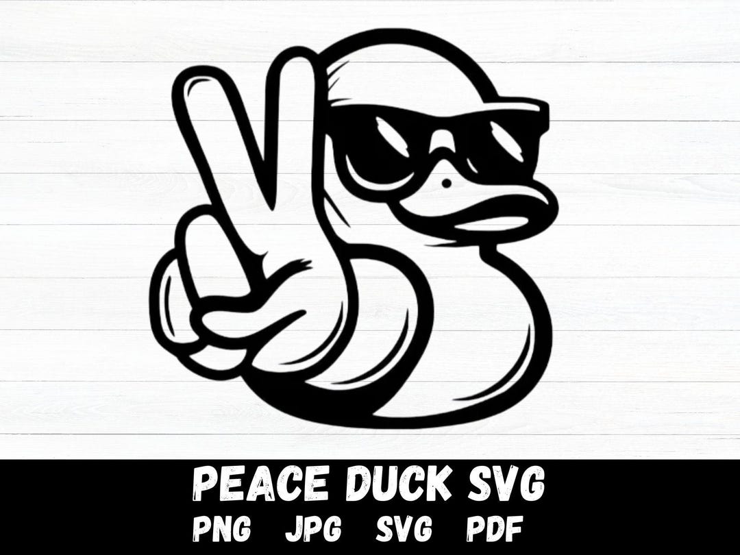 Peace Duck Svg - Ducky Svg - Rubber Ducky Cut File - Duck Cut File ...