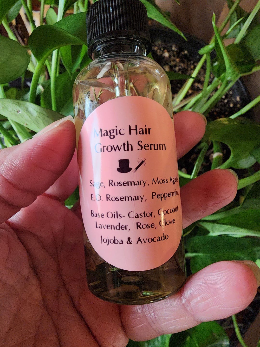 Magical Hair Growth Serum With Moss Agate- Incantation on Back - Etsy