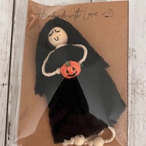 Enchanting 6" Macrame Halloween Dolls – Handmade Hanging Decor for ...