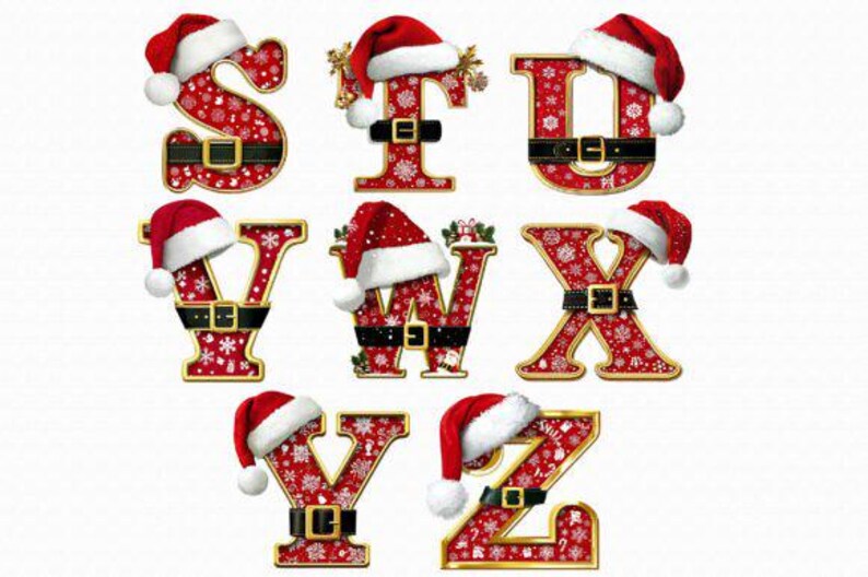 Christmas Letters Alphabet PNG | Instant Download Holiday Letters ...