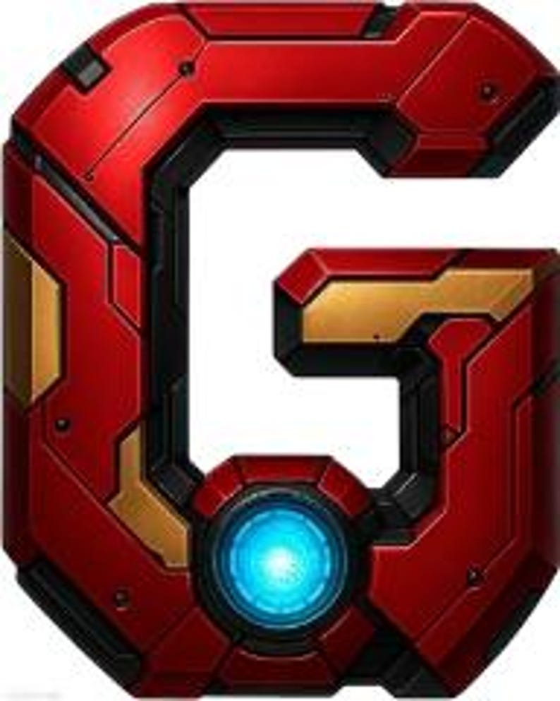 Iron Man Font Letters Numbers | Superhero Alphabet PNG | Avengers ...