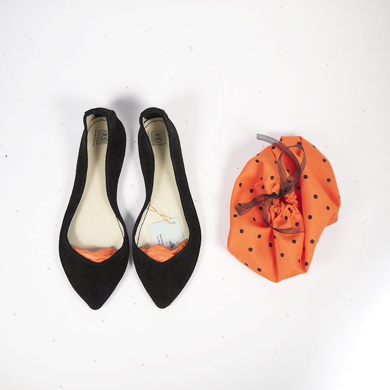 Pointy Toe Ballet Flats in Buttery Soft Black Italian Leather ...