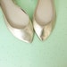 Gold Pointed Toe Wedding Flats for Bride Brautschuhe | Etsy