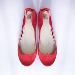 Red Ballet Shoes With Heart Shape, Elehandmade Shoes - Etsy