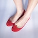 Red Ballet Shoes With Heart Shape Elehandmade Shoes - Etsy