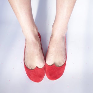 Red Ballet Shoes With Heart Shape, Elehandmade Shoes - Etsy