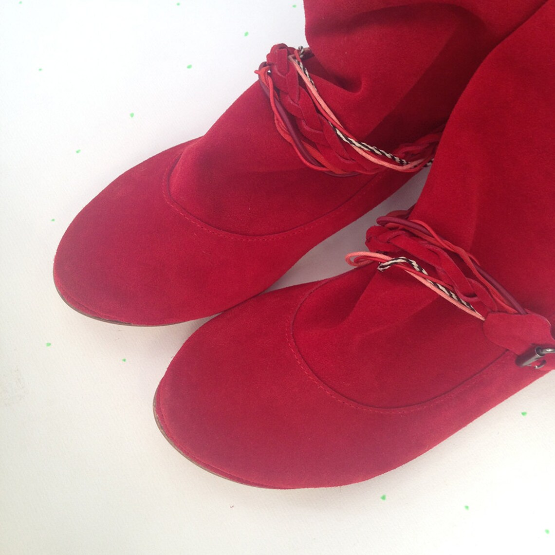 Red Ankle Boho Soft Boots in Italian Leather Elehandmade | Etsy