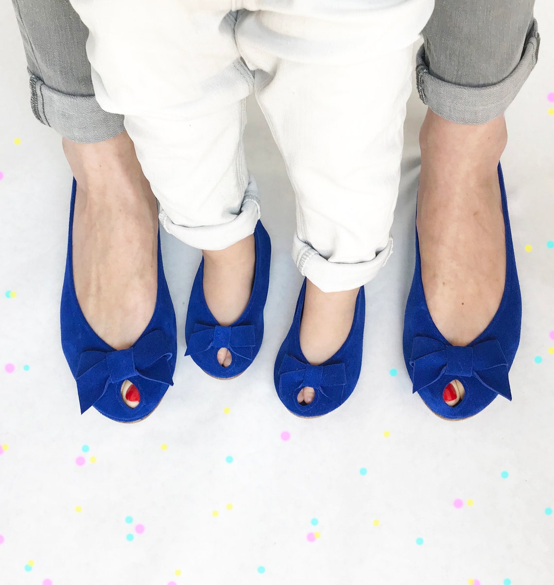 Matching Mommy and Daughter Baby Shoes in Soft Italian Royal | Etsy