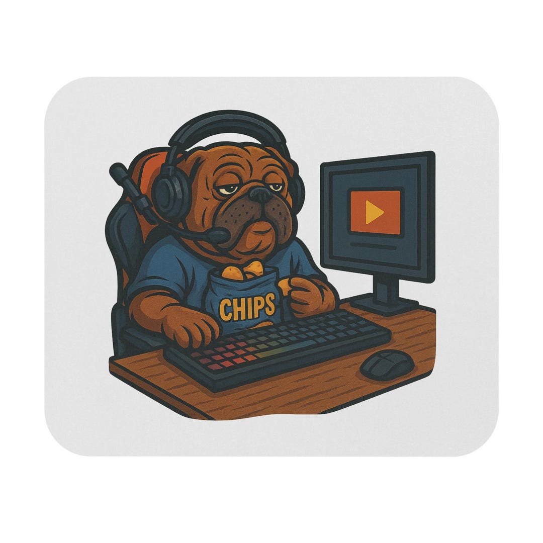Lazy Streamer Bulldog Mouse Pad, Funny Gamer Gift - Etsy