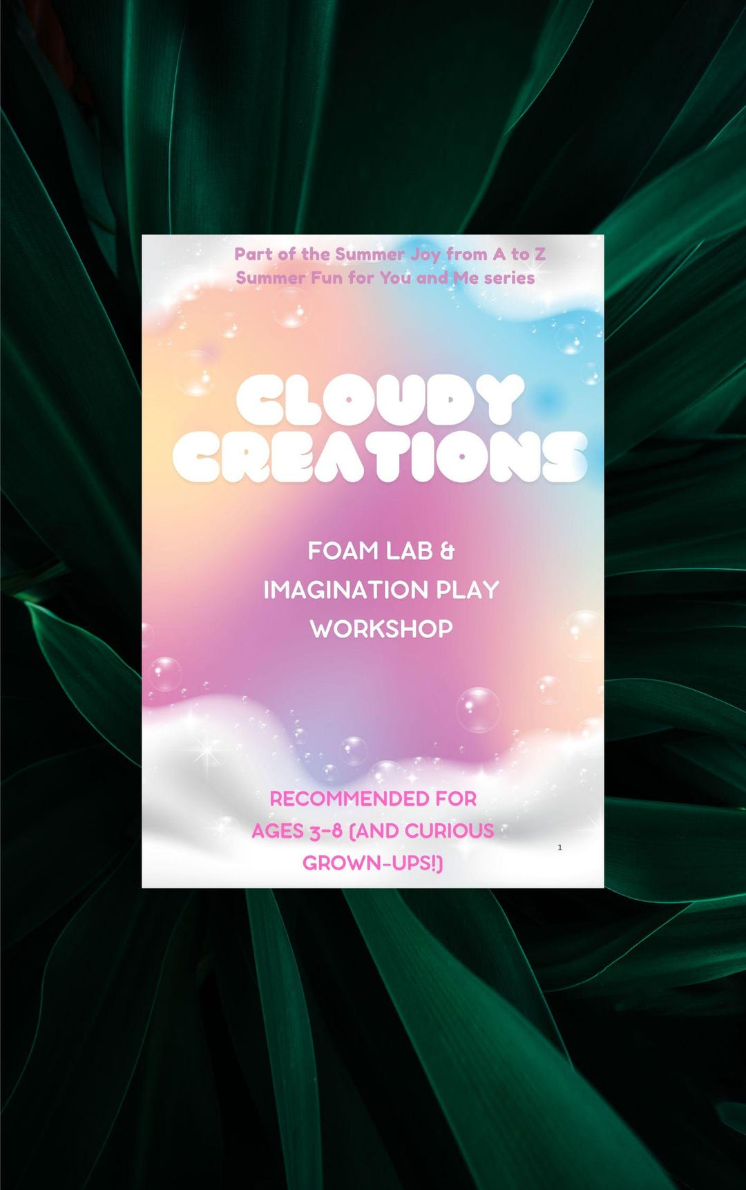 Cloudy Creations Foam Lab | Printable STEM & Sensory Activity Cards for Kids | Backyard Science ...