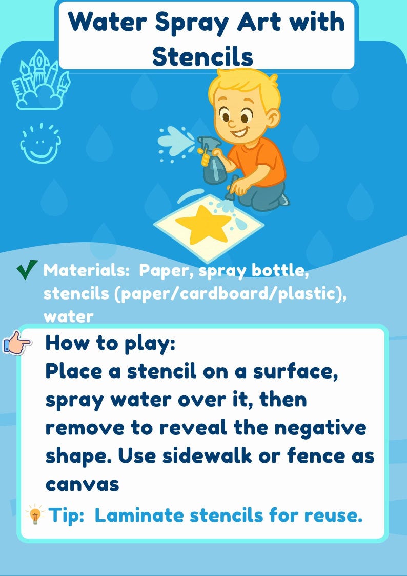 7 Сreative Water Games – Printable Activity Cards for Kids - Etsy