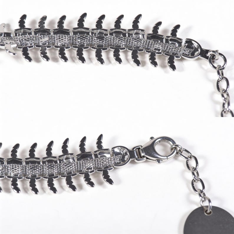 Stainless Steel Centipede Spine Bracelet, Personalized Name Bracelet ...