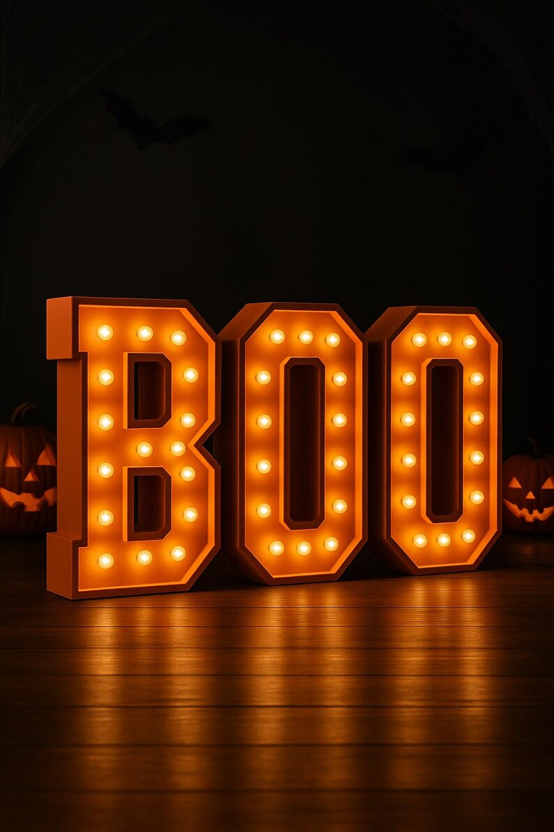 BOO Halloween Marquee Letters – Light up Party Decoration, Spooky ...