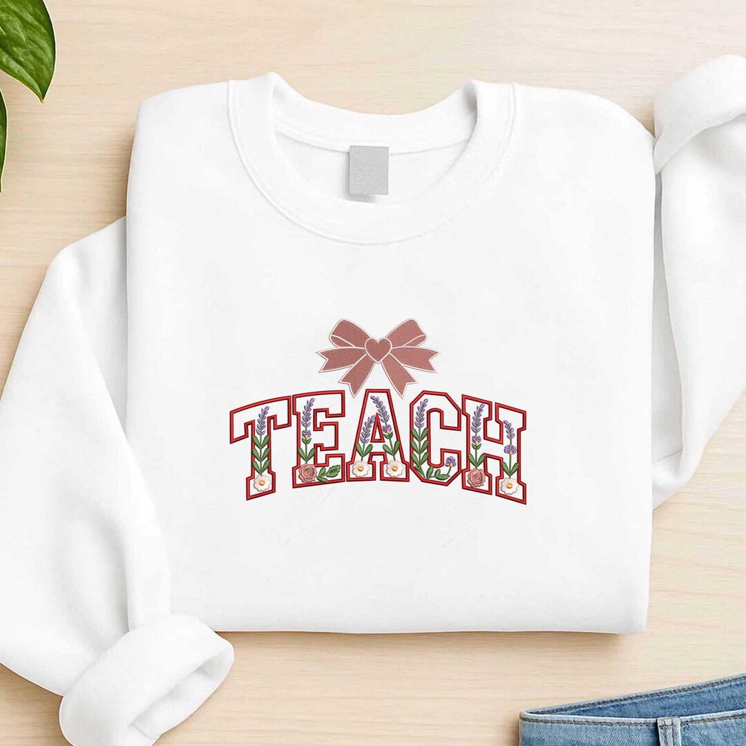 Teacher Embroidery Design, Teach Love Inspire Machine Embroidery ...
