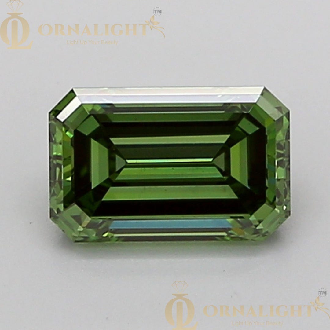 Emerald Cut Fancy Vivid Green Color VVS/VS IGI Certified Loose 1-12 ...
