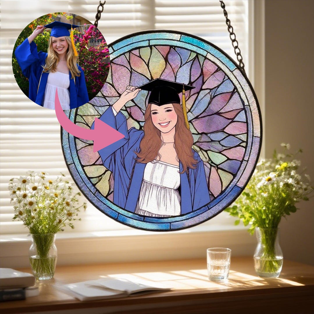 Custom Stained Glass Graduation Pendant – A Timeless Keepsake ...