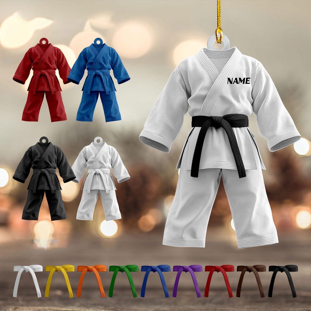 Personalized Karate ACRYLIC Ornament - Custom Karate Uniform and Belts ...