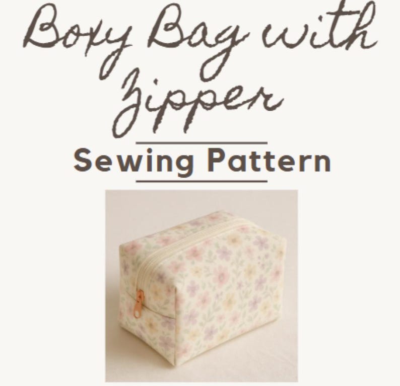 Boxy Makeup Bag Sewing Pattern: Beginner-friendly Zipper Pouch (PDF Pattern) - Etsy