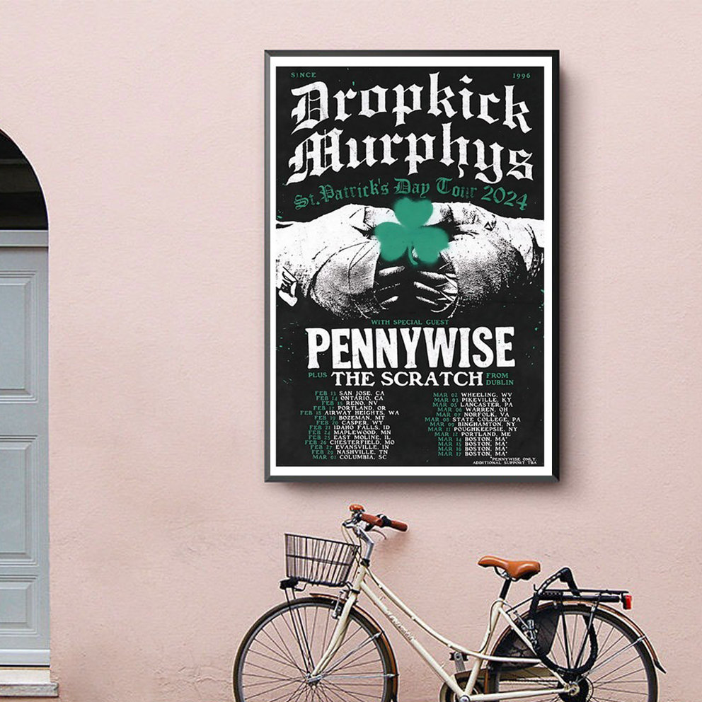 Dropkick Murphys 2024 Tour Poster, Home decor sold by Fuchsia Nepali ...
