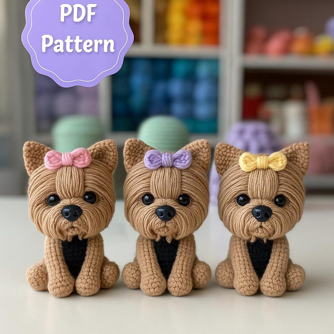 Yorkie Dog Crochet Pattern PDF | Amigurumi Yorkshire Terrier Tutorial ...