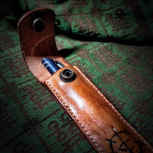 Handmade Retro Carving Fishbone & Sun Leather Pen Sleeve,handmade Pen ...