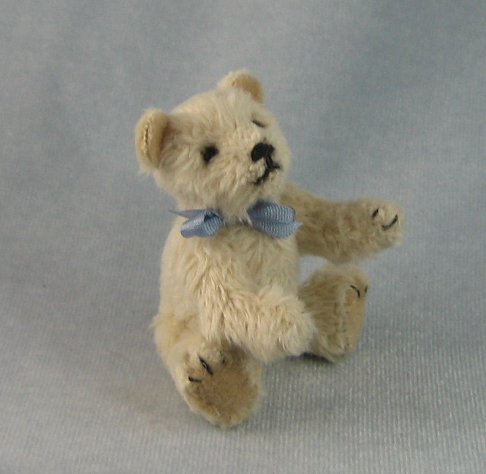 Furry Cream Teddy Bear Miniature by Marie W. Evans - Etsy