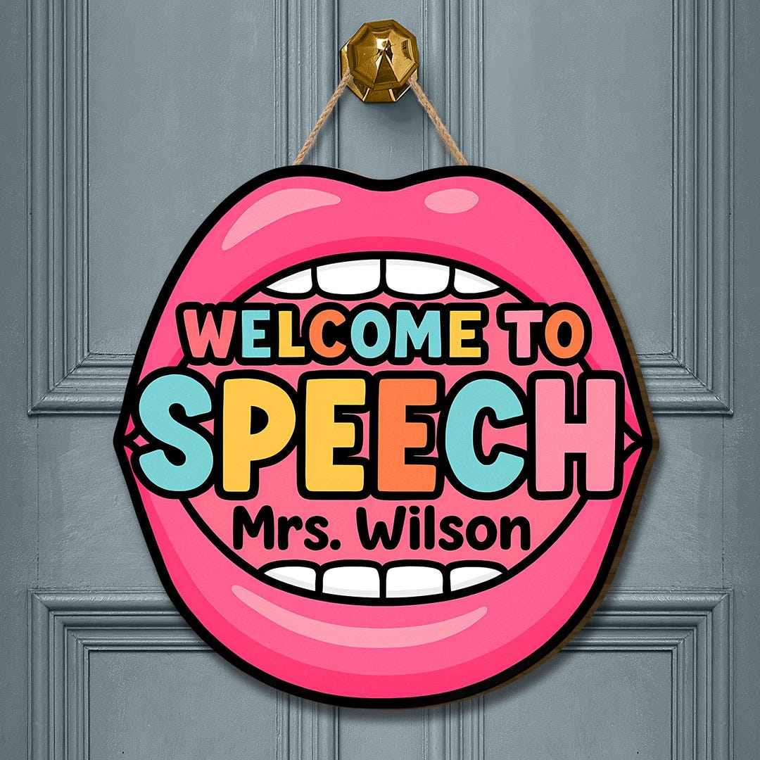 Welcome to Speech Door Sign, Funny SLP Office Decor, Custom Speech ...