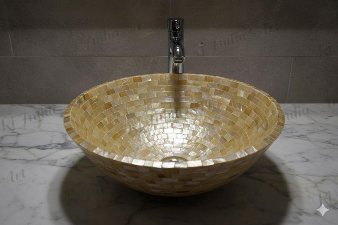 Handmade Abalone Shell Bathroom Sink: Mother of Pearl Wash Basin - Etsy